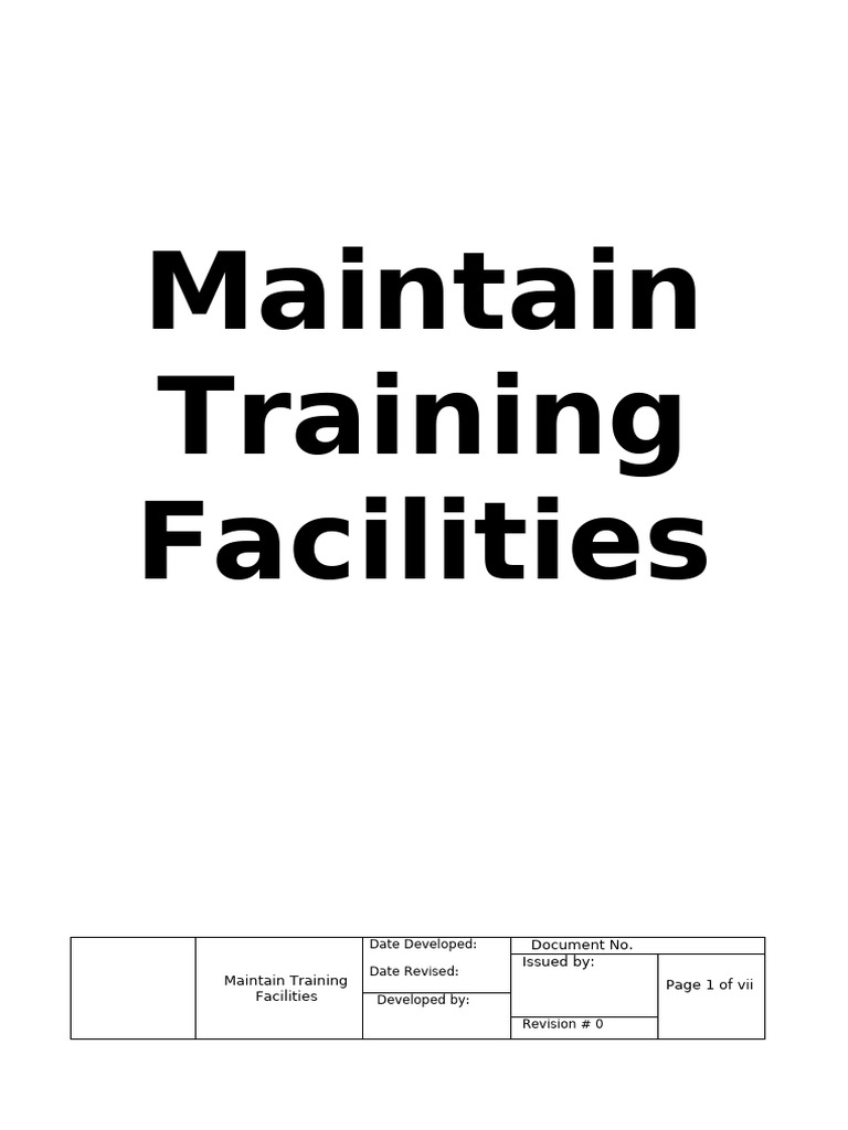 Maintain Training Facilities | PDF | Waste | Pollution