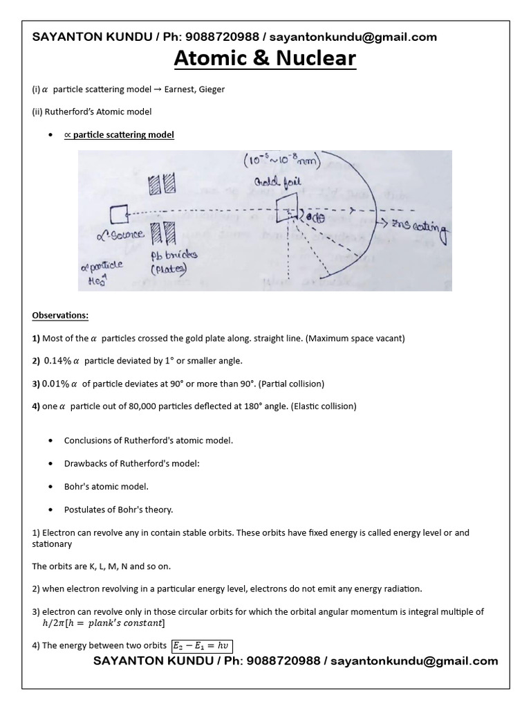 Atomic Models and Alpha Particle Scattering | PDF | Nuclear Fusion ...