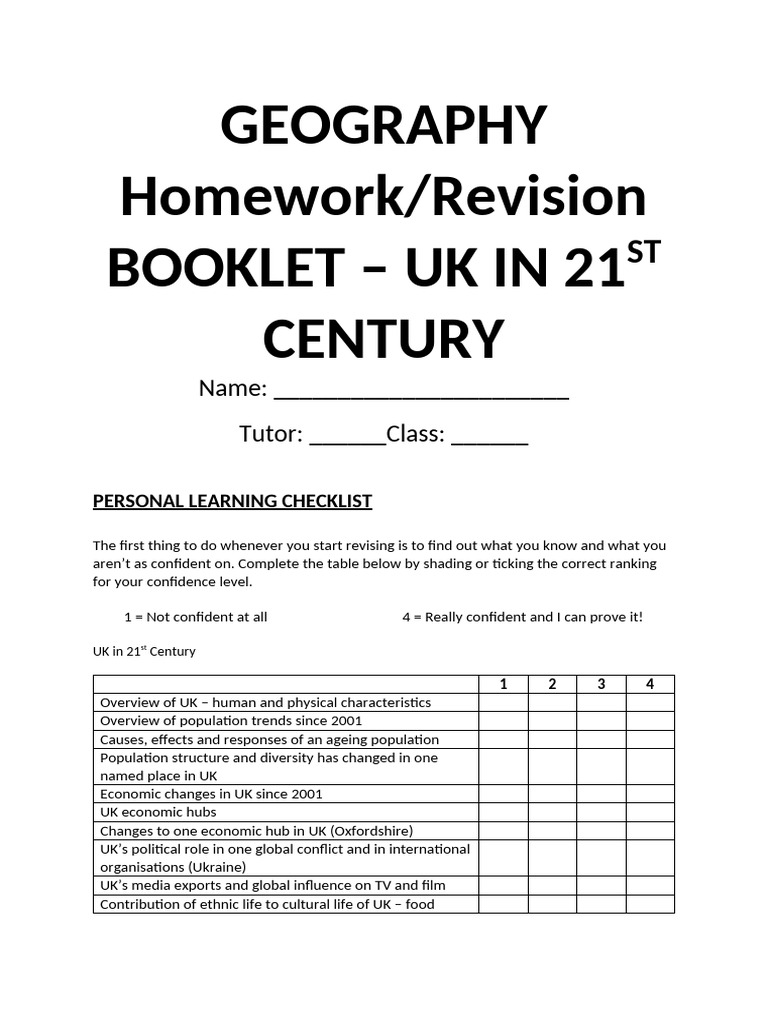 UK Geography Revision Guide 21st Century | PDF | Retirement | Pension