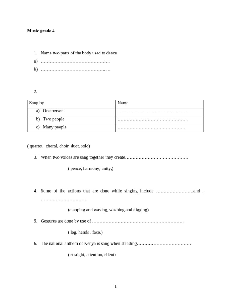Music Grade 4 | PDF
