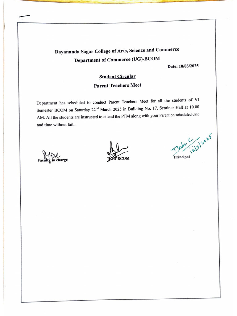 PTM Circular | PDF