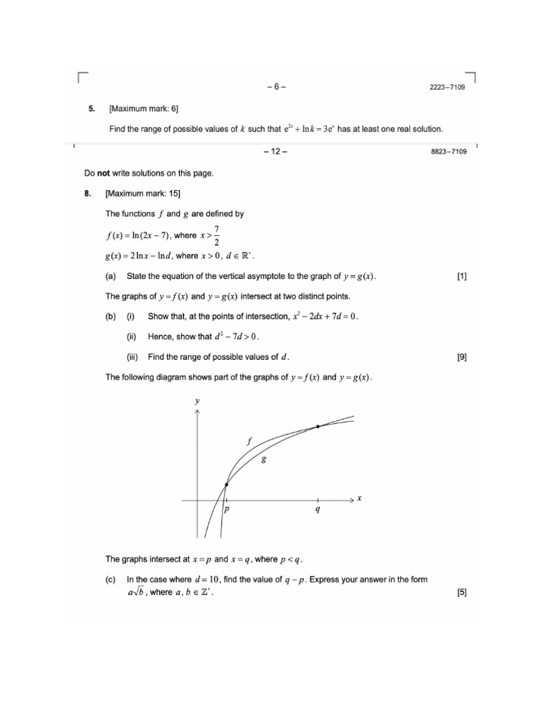 Math SL Past Paper | PDF