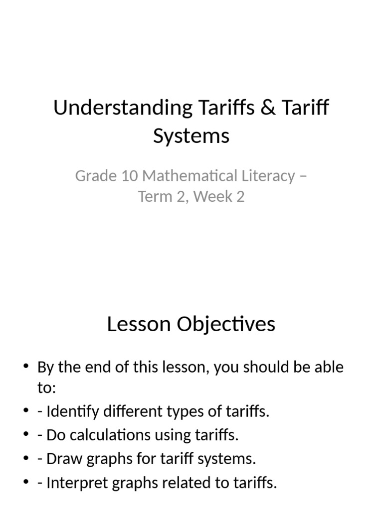 Tariffs Presentation Grade10 | PDF