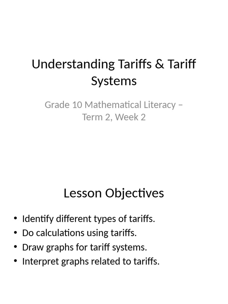 Tariffs Presentation With Script | PDF