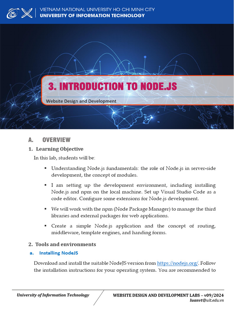 Lab03 - Introduction To NodeJS | PDF | Software Engineering | Information Technology