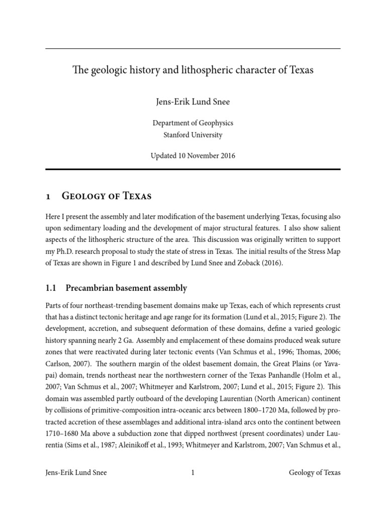 The Geologic History and Lithospheric Character of Texas | PDF | Rift ...