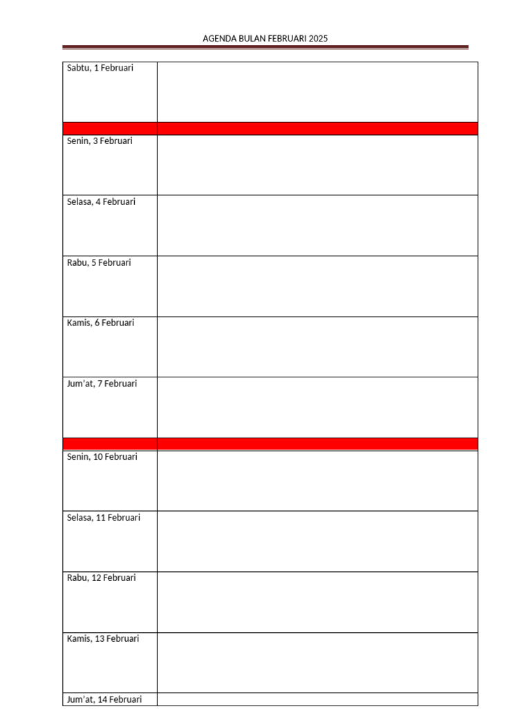 Rencana Kerja Harian | PDF