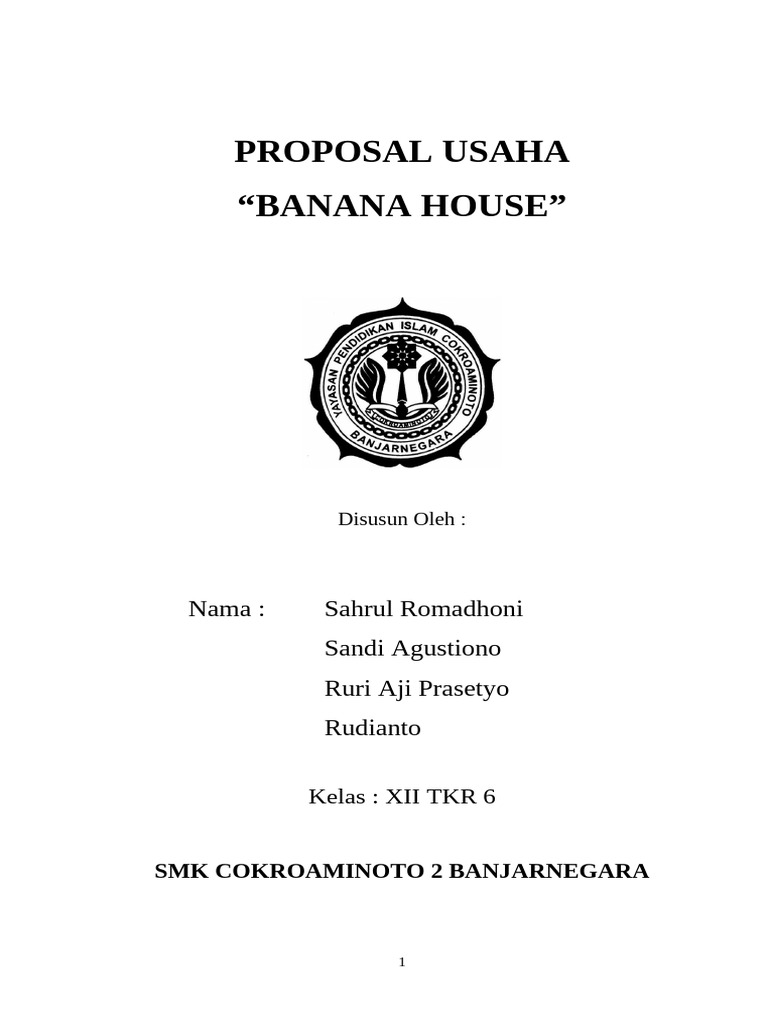 Proposal Usaha Banana House | PDF