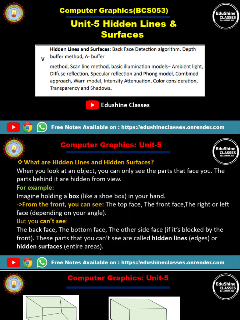 Computer Graphics Unit 5 Complete Notes Rrsimt Classes Pdf Rgb Color Model Computer Graphics