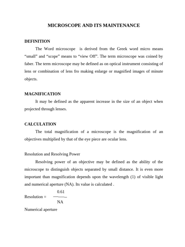 Microscope and Its Maintenance | PDF | Mitosis | Meiosis