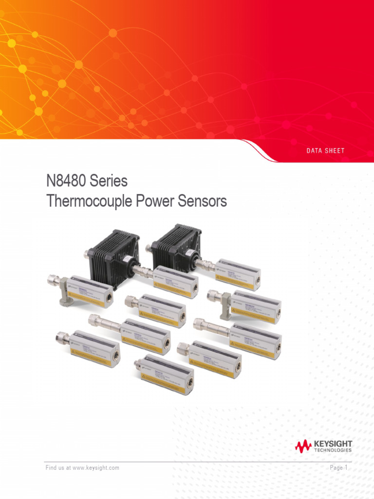 N8480 Series Thermocouple Sensors Overview | PDF | Hertz | Calibration