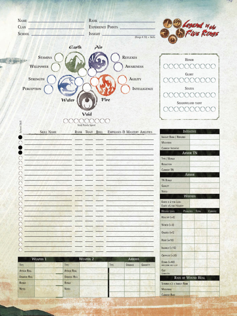 Character Sheet for RPG Gameplay | PDF
