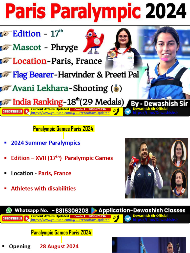 Paris Paralympics 2024 | PDF | Multi Sport Events | Paralympic Games