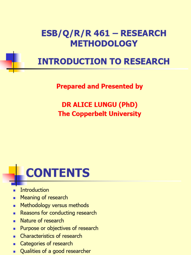 Lecture #1 - Introduction To Research | PDF | Methodology | Quantitative Research