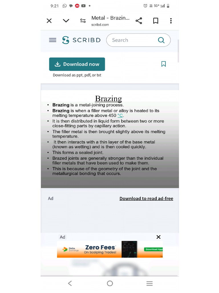 Brazing and Soldering. mp1 Unit3 | PDF