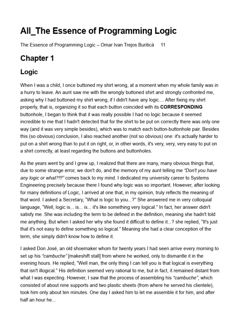 All - The Essence of Programming Logic | PDF | Data Type | Programming Language