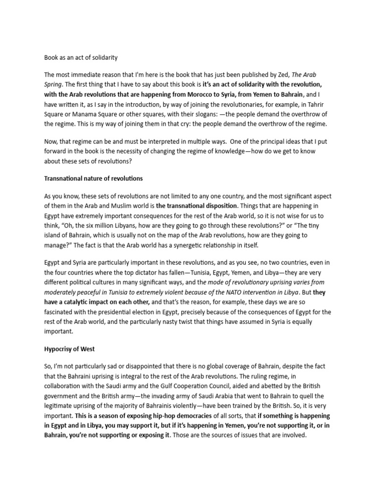 Arab Springs by Hamid Tabashi..Interview | PDF | Arab Spring | Bashar ...