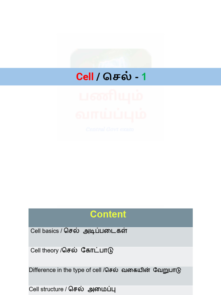 Cell Part 1 | PDF