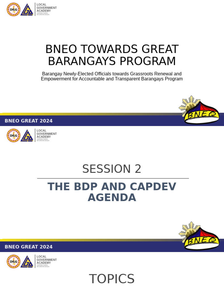 (NEW) Slide Deck Session 2 - The BDP and CapDev Agenda | PDF ...