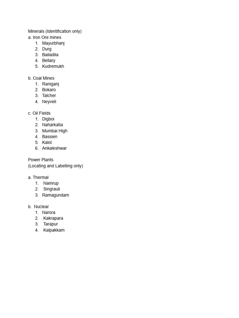 Key Mineral and Energy Resources Map | PDF