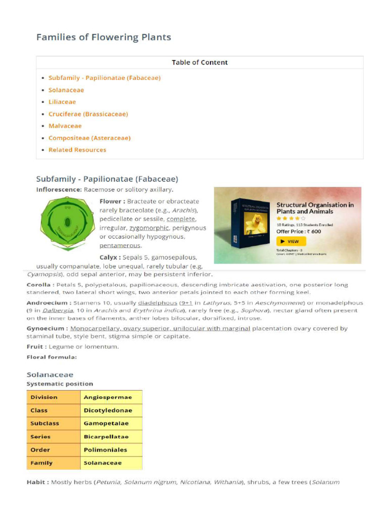 Plant Families | PDF