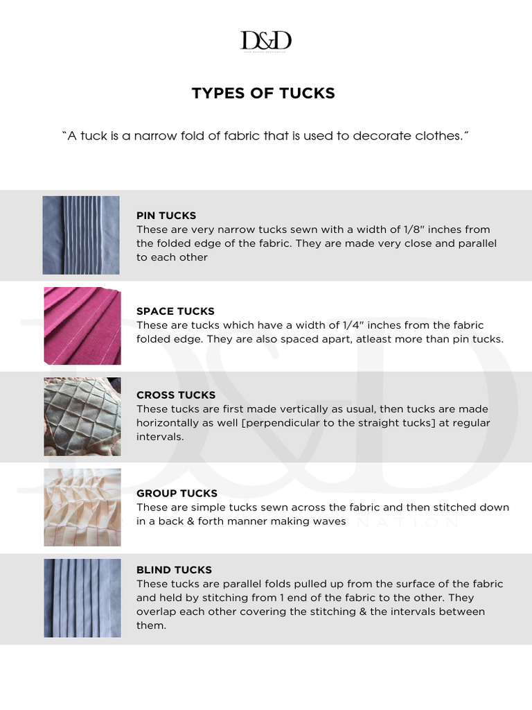 Types of Tucks - 38732357 - 2024 - 09 - 23 - 21 - 24 | PDF