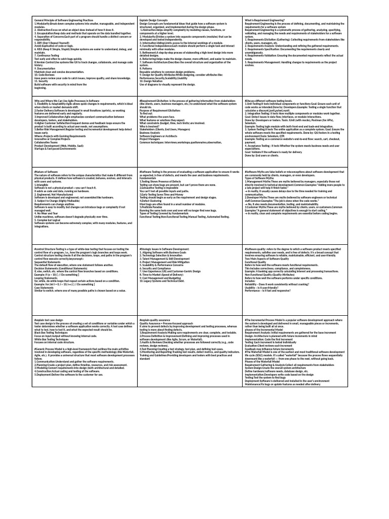 General Principle of Software Engineering Practices | PDF | Software ...