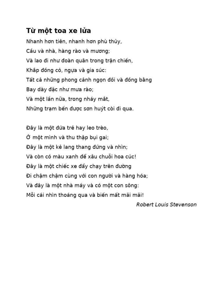 T M T Toa Xe L A: Robert Louis Stevenson | PDF