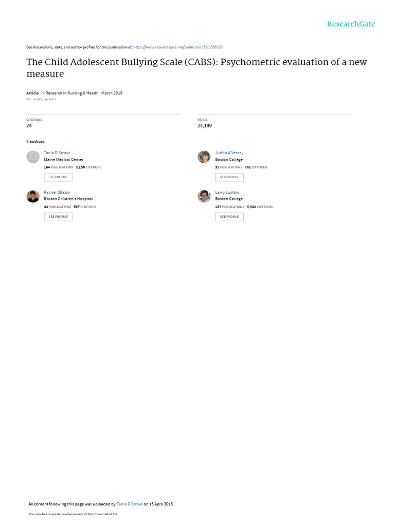 BULLYINGSCALE | PDF | Receiver Operating Characteristic | Sensitivity ...