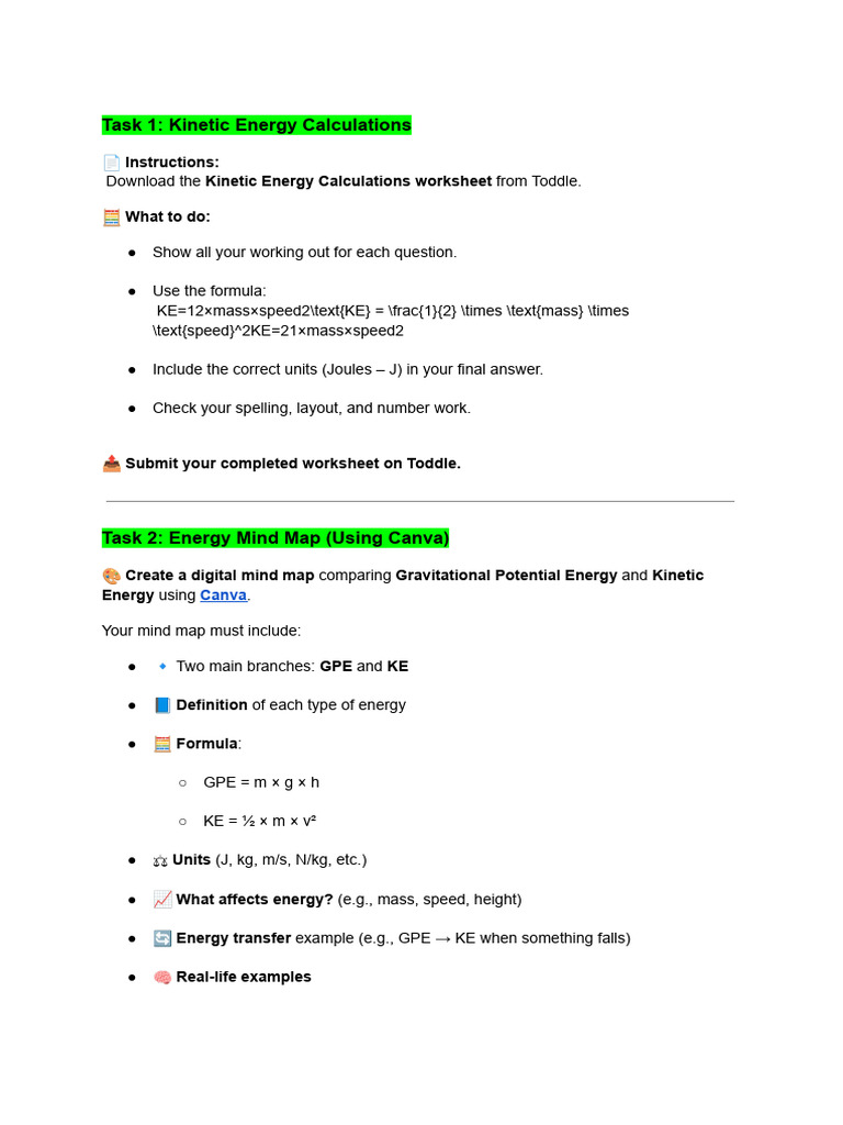 Physics_ Gravitational Potential Energy and Kinetic Energy | PDF