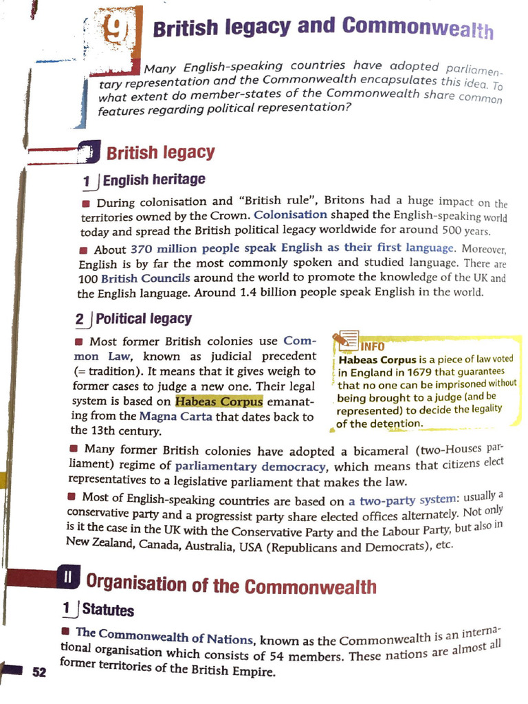 1 - British Legacy and Commonwealth | PDF