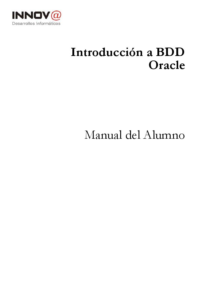 Introduccion BDD Oracle | PDF | Bases de datos | SQL