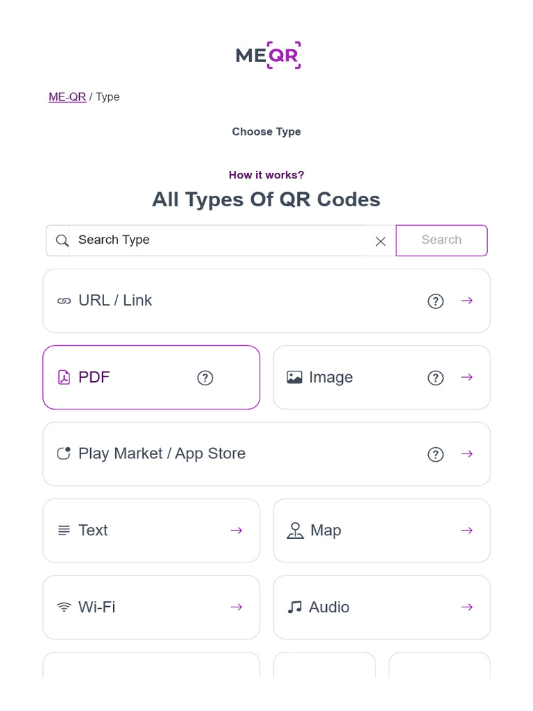 Types of QR Codes _ Choose different types of QR Codes Free - ME-QR ...