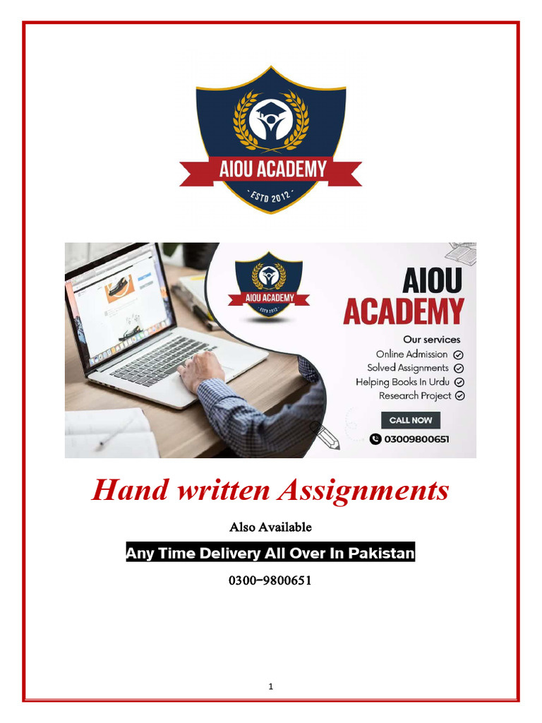 Hand Written Assignments: Any Time Delivery All Over in Pakistan | PDF
