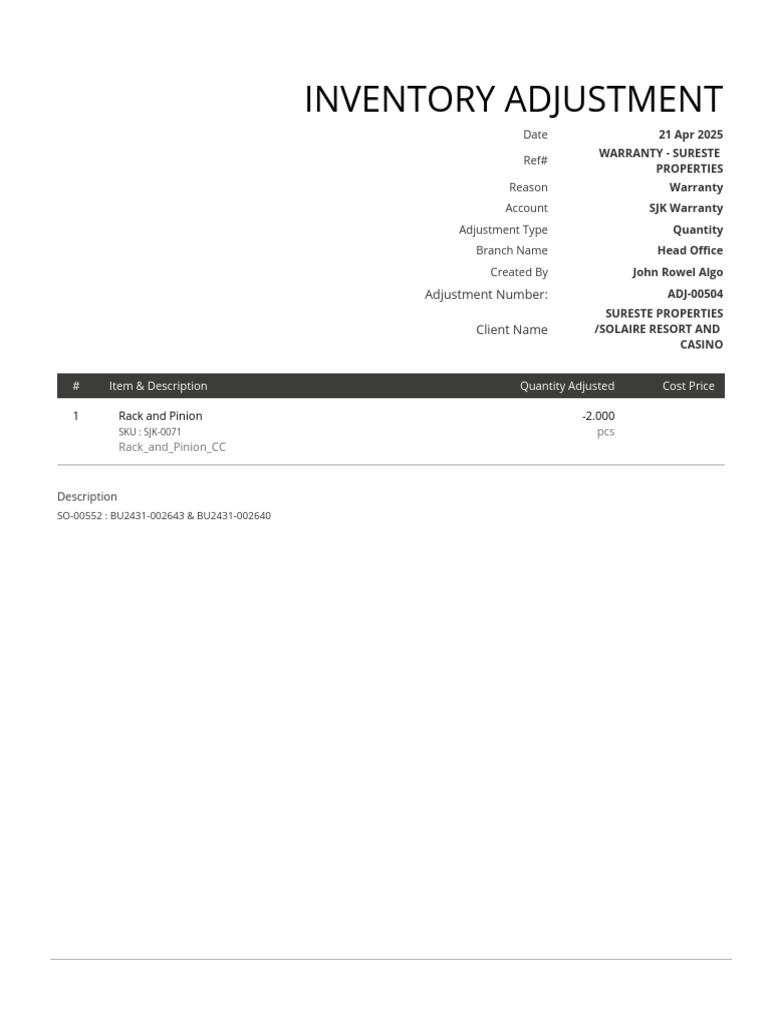 Warranty - Sureste Properties - BU2431-002643 & BU2431-002640 | PDF