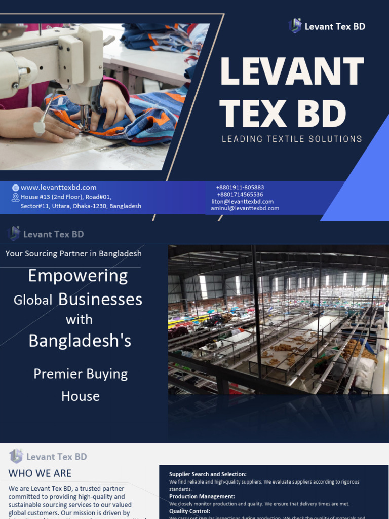 Profile Levant Tex BD | PDF | Sustainability | Supply Chain