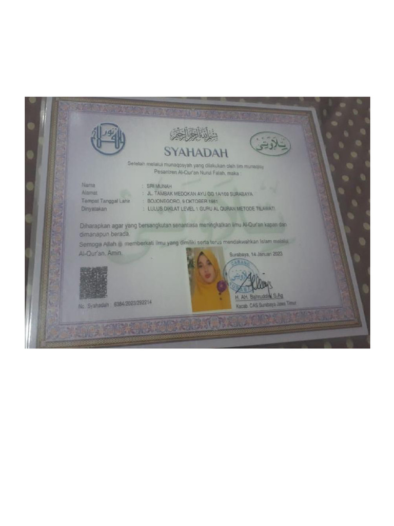 Syahadah Bu Sri | PDF