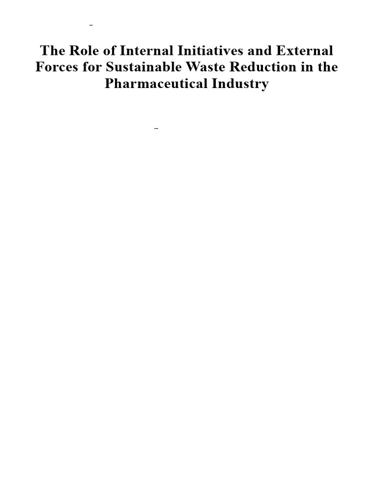 The Role of Internal Initiatives and External Forces for Sustainable ...