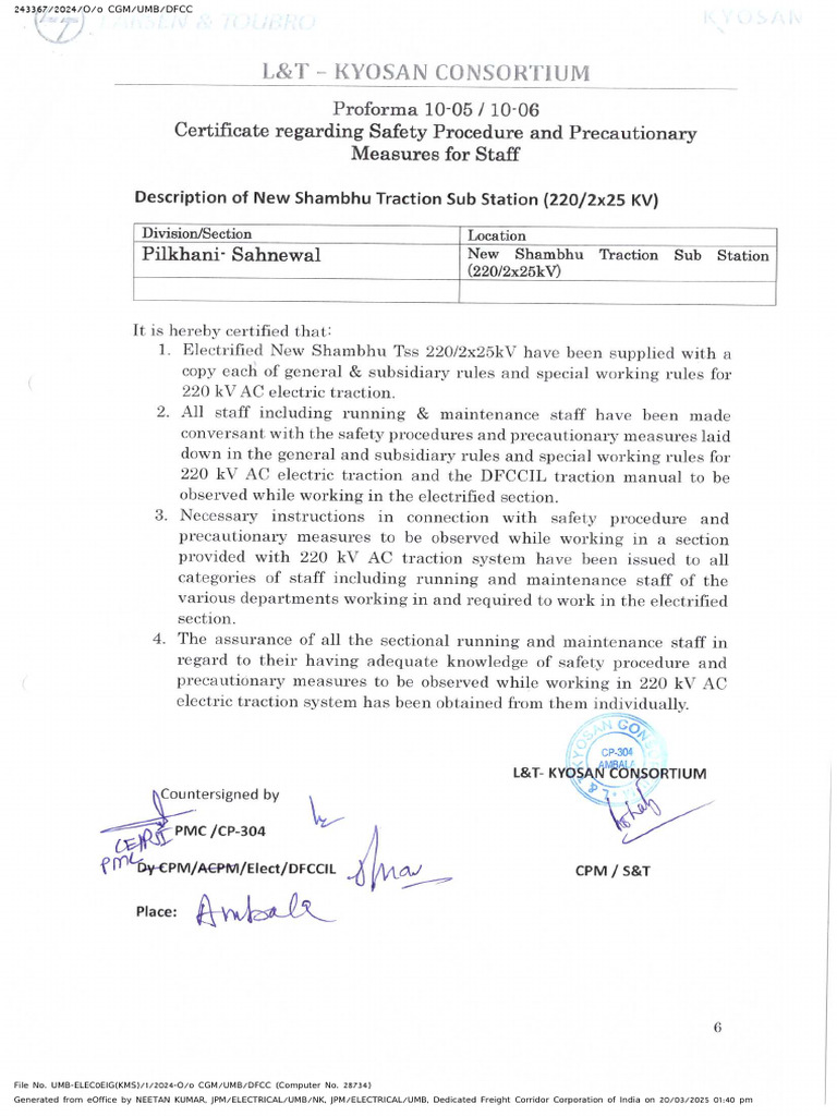 Safety Certificate EIG SMUN TSS | PDF