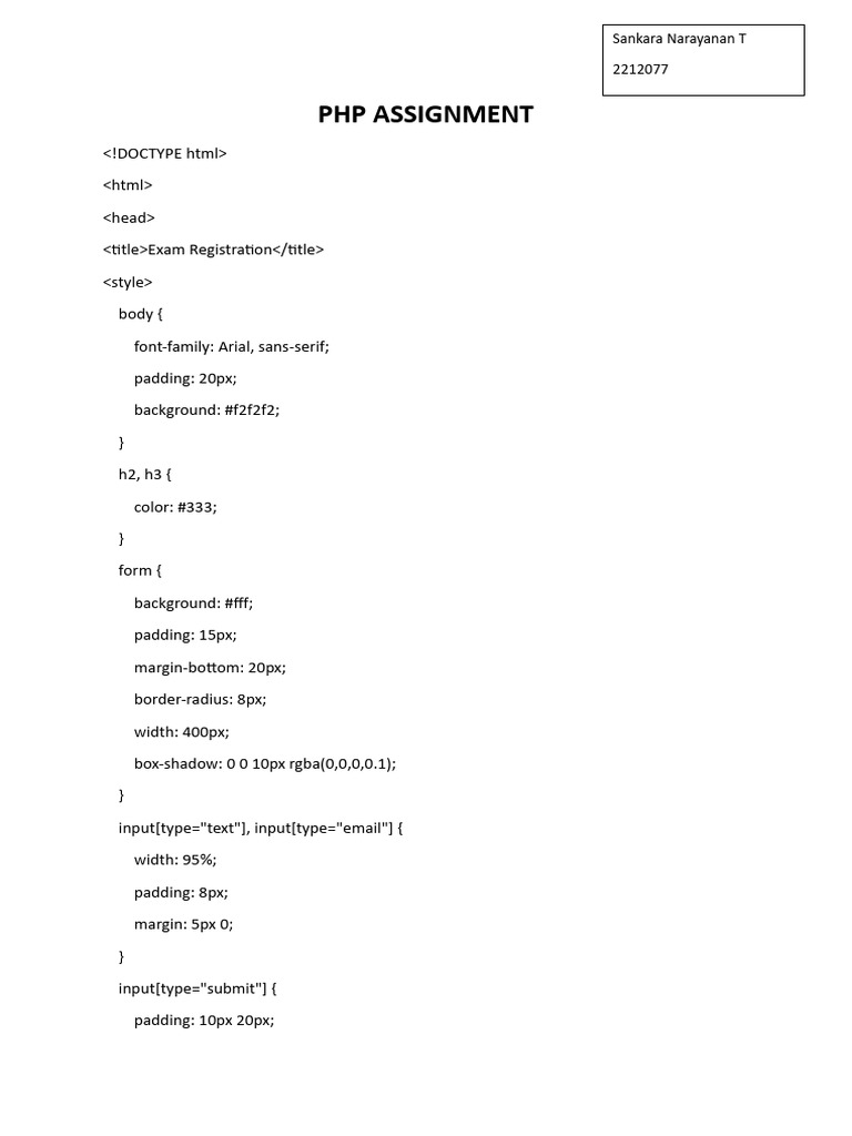 PHP Assignment | PDF