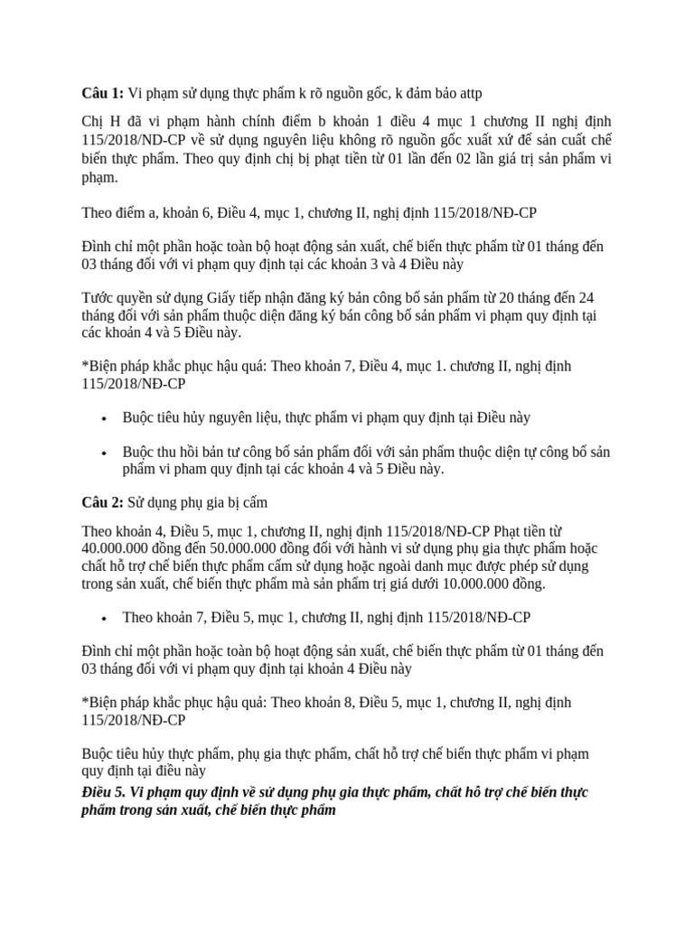 Câu hỏi luật attp | PDF