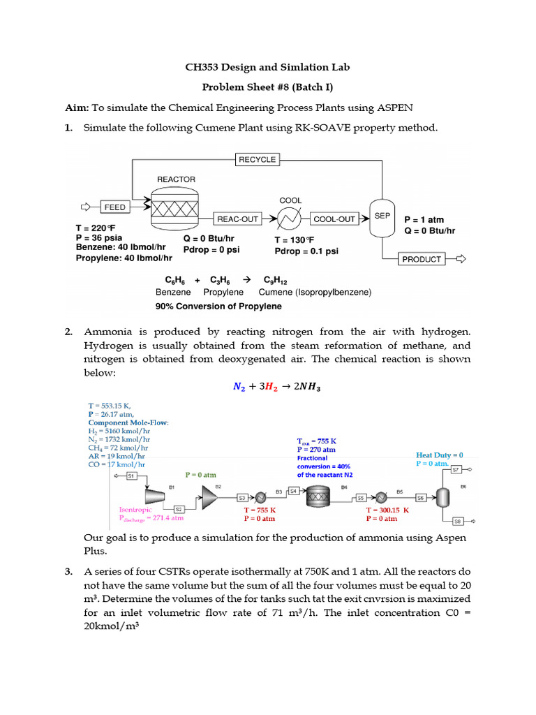 CH353 Exercise Problem 7 Batch II 2025 | PDF
