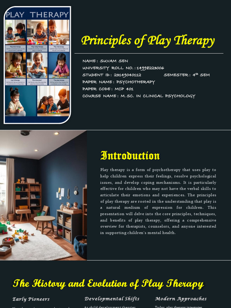CA 1 - MCP 401 - Psychotherapy - SUVAM SEN | PDF | Psychotherapy | Play Therapy