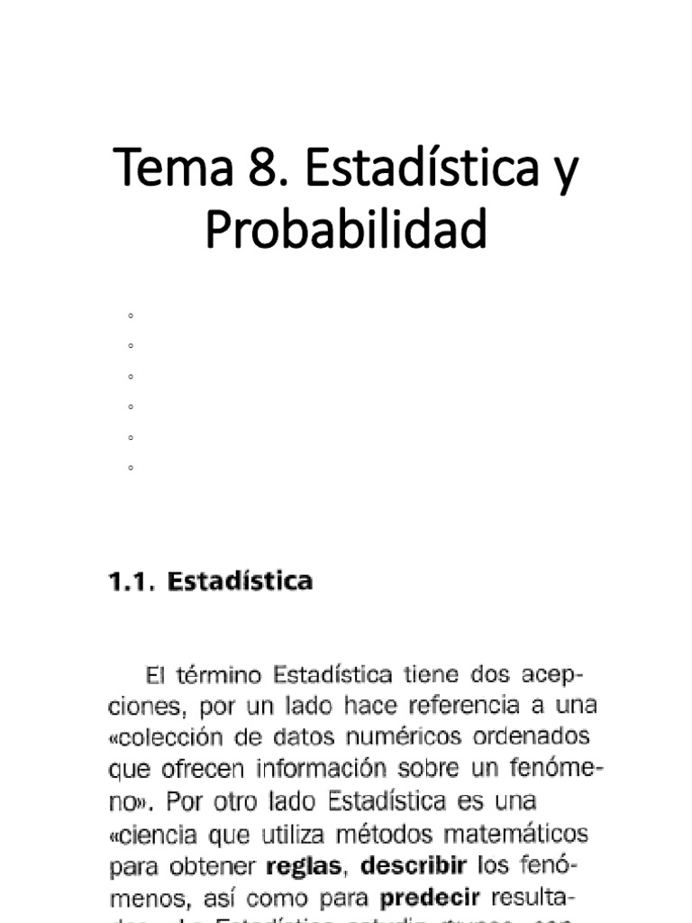 Tema 8. Estadistica | PDF