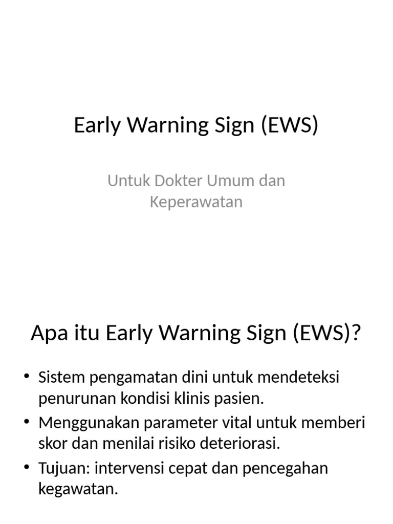 Sistem Early Warning Sign untuk Keperawatan | PDF