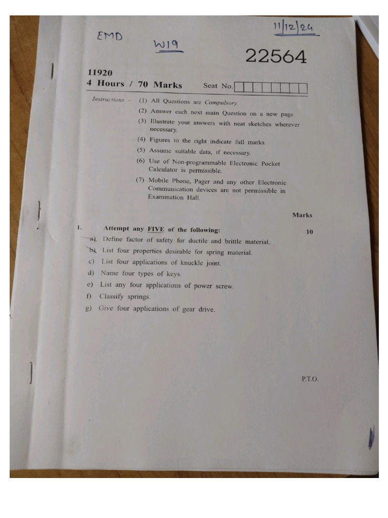 Emd Papers Sem-5 | PDF