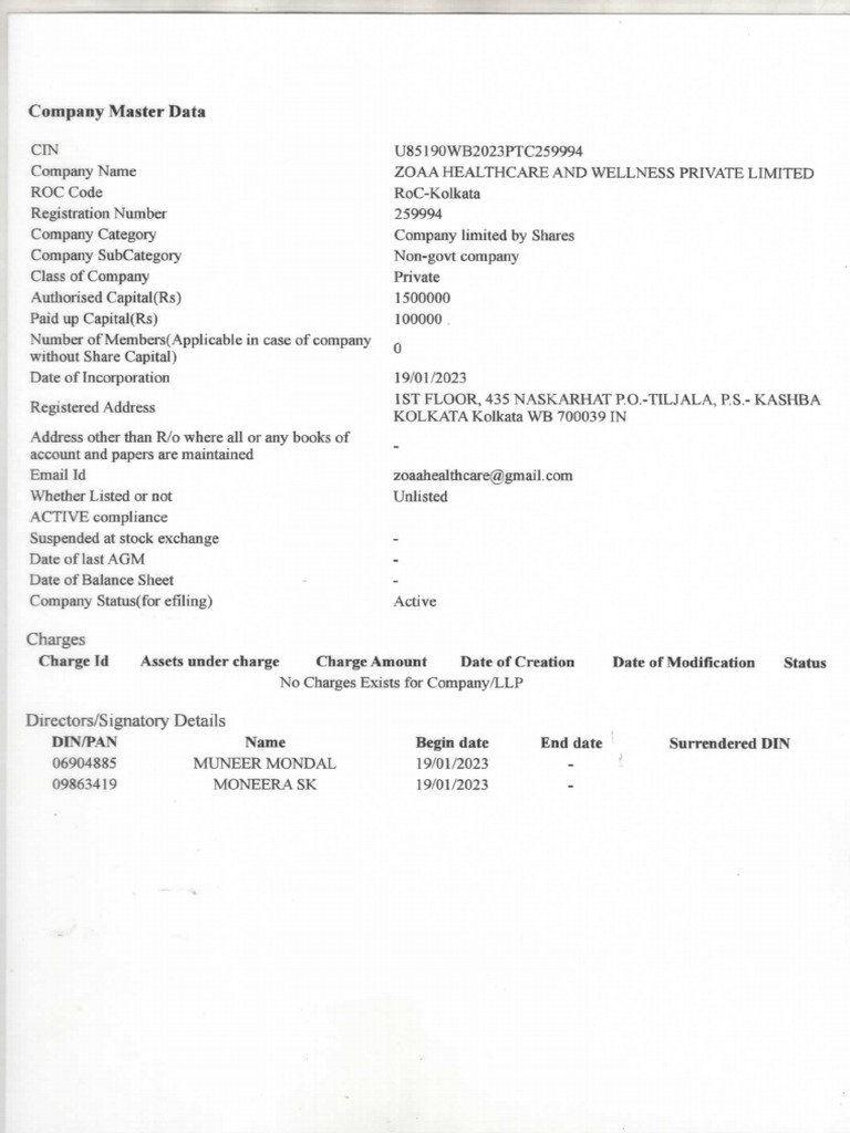 Company Master Data | PDF