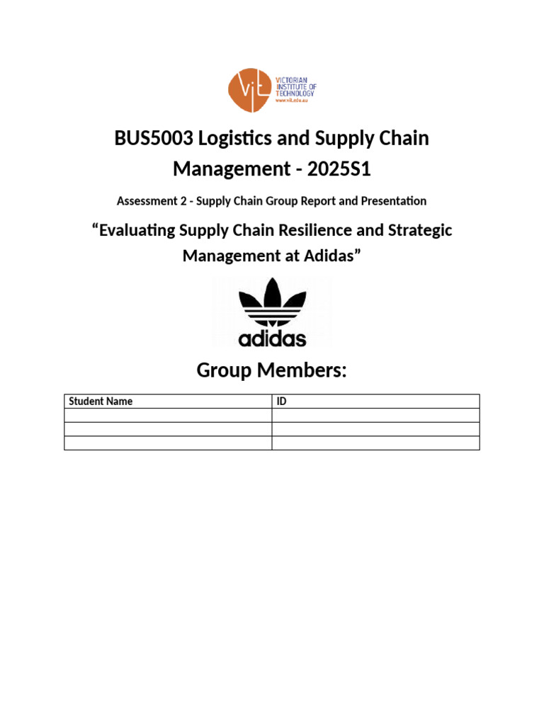 Adidas Supply Chain Resilience Analysis | PDF | Supply Chain | Supply ...