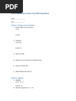 Year8 PTM Practice Test With Answers | PDF