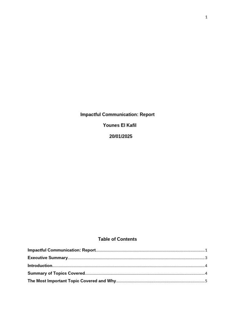 Impactful Communication Report (Revised) | PDF | Communication | Learning